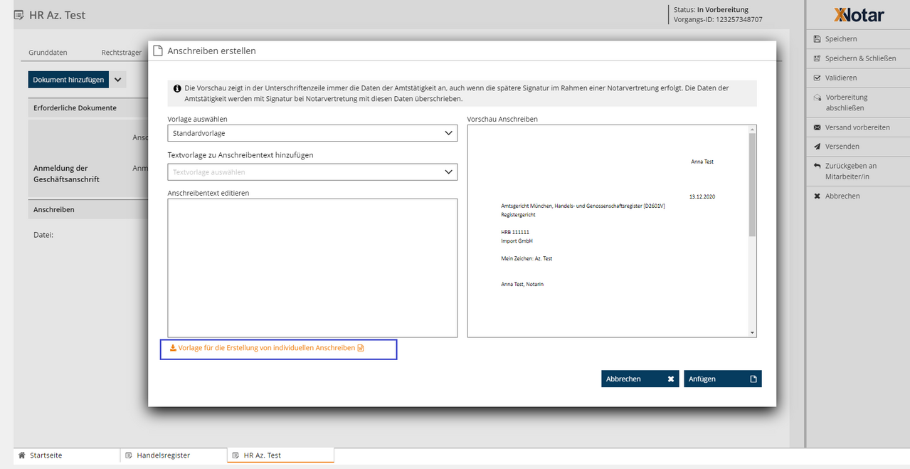 Erstellen individueller Vorlagen und Beglaubigungs ...