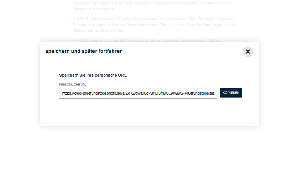 Anleitung für die Nutzung des Prüfungstools | Onlinehilfe der Bundesnotarkammer