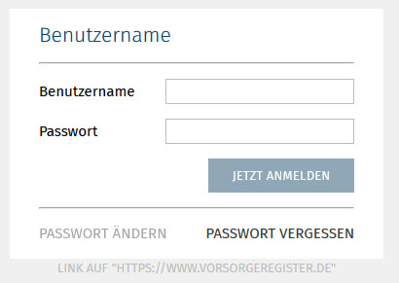 Anmeldung im Zentralen Vorsorgeregister | Onlinehilfe der Bundesnotarkammer