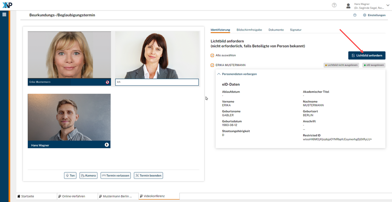 Identifizierung | Onlinehilfe der Bundesnotarkammer