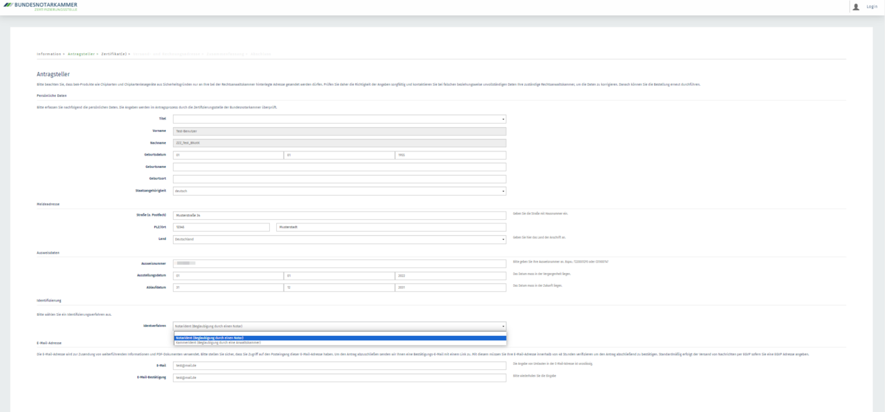 Anleitung zur Bestellung einer beA-Karte | Onlinehilfe der ...