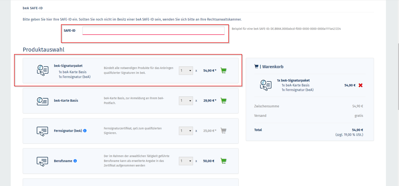 Anleitung zur Bestellung einer beA-Karte | Onlinehilfe der ...
